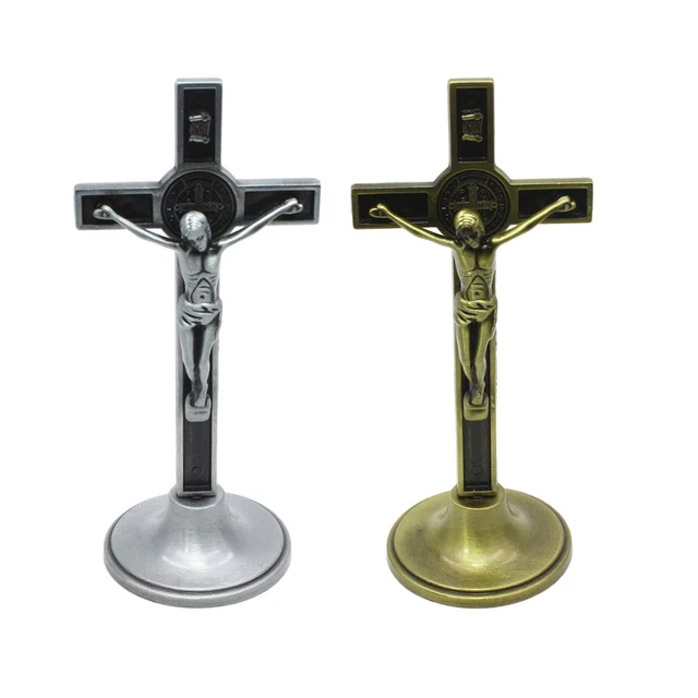 STANDING CROSS CRUCIFIX, Jesus Crucifixion Craftsmanship Statue for Tabletop £5.66 - PicClick UK