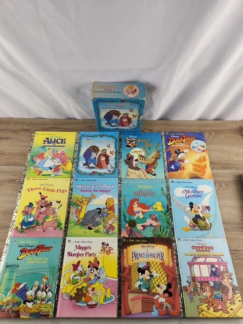 VINTAGE WALT DISNEY Little Golden Books Complete Boxed Set 12 Favorites ...