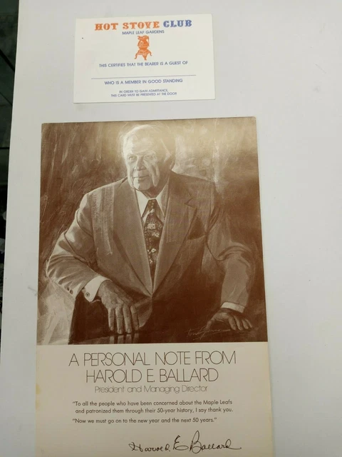 VINTAGE TORONTO MAPLE Leaf Gardens Rare Harold Ballard And Hot Stove ...