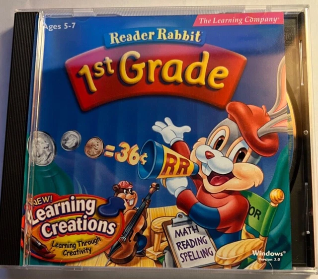 READER RABBIT 1ST Grade The Learning Company PC CD Rom Windows Mac $9. ...