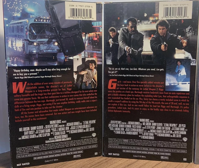 LETHAL WEAPON 1-4 VHS Tape Lot Collection Mel Gibson, Danny Glover Action Movies £13.25 ...