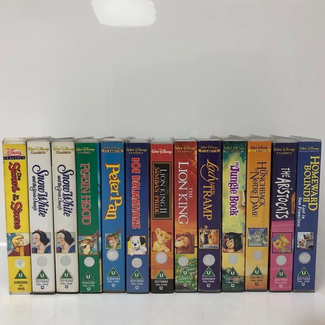 WALT DISNEY ANIMATED Movie Collection VHS Cassette Tapes Bundle 13 ...