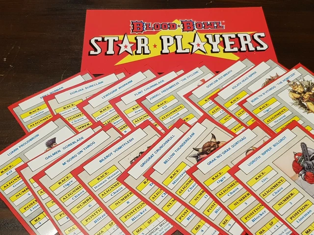 GAMES WORKSHOP BLOOD Bowl 2nd Edition STAR PLAYER COMPANION Card Cut ...