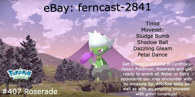 POKÉMON LEGENDS ARCEUS Shiny Roserade Alpha Max Effort Livraison rapide ...