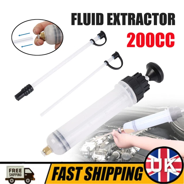 CAR OIL FLUID Extractor Siphon Hand Pump Brake Fluid 200CC Syringe Fuel ...