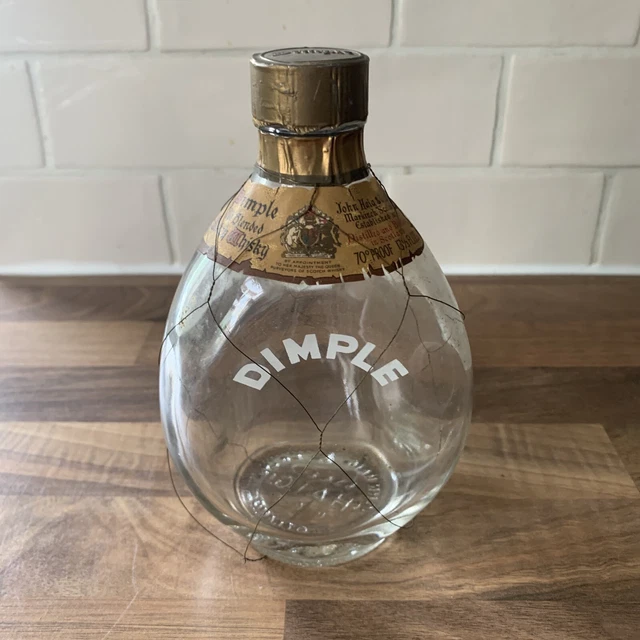 VINTAGE DIMPLE JOHN Haig Scotch Whisky Empty Triangular Glass Bottle ...
