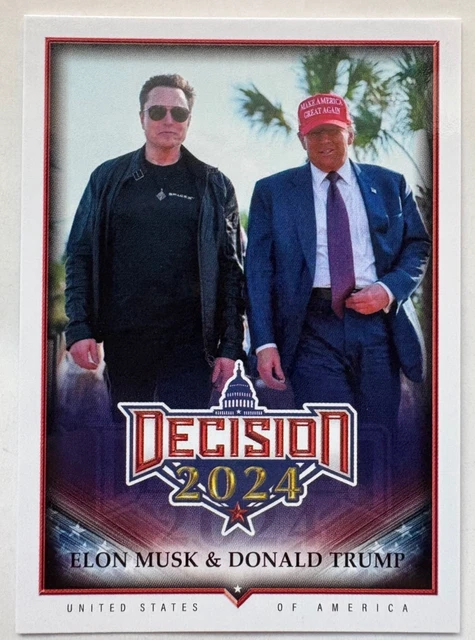 2024 DECISION RAINBOW Foil Version Donald Trump Elon Musk Base Card ...