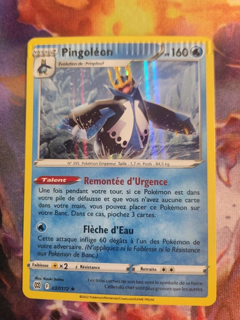 RARE CARTE POKEMON PINGOLEON 037/172 Holo Epée et Bouclier 9 Crimped NM ...
