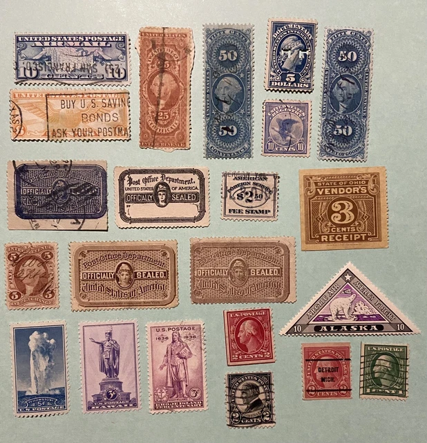 US MIXED LOT Stamps Revenue Labels Cinderella Etc. Plz C Photos 4 ...