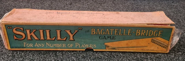 VERY RARE VINTAGE Antique Skilly Bagatelle Bridge Game Chad Valley ...