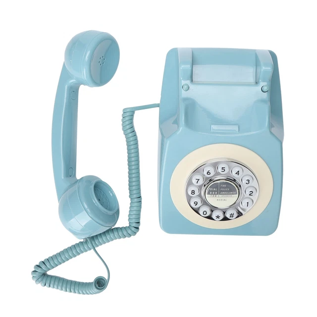 80S VINTAGE TELEPHONE Retro Blue Landline Telephone Elegant Classic £44 ...
