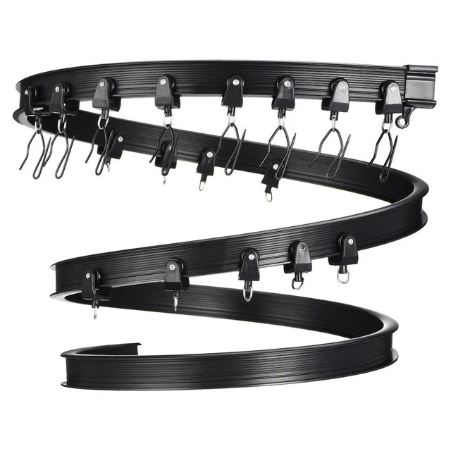 FLEXIBLE CURVED CEILING Curtain Track Bendable Mount (Black, 32.8ft ...
