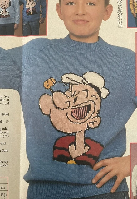 KNITTING PATTERN POPEYE Betty Boop Fireman Sam cartoon character ...