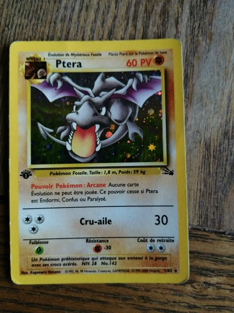 CARTE POKEMON PTERA 1/62 Holo Fossile Wizards FR EUR 37,50 - PicClick FR