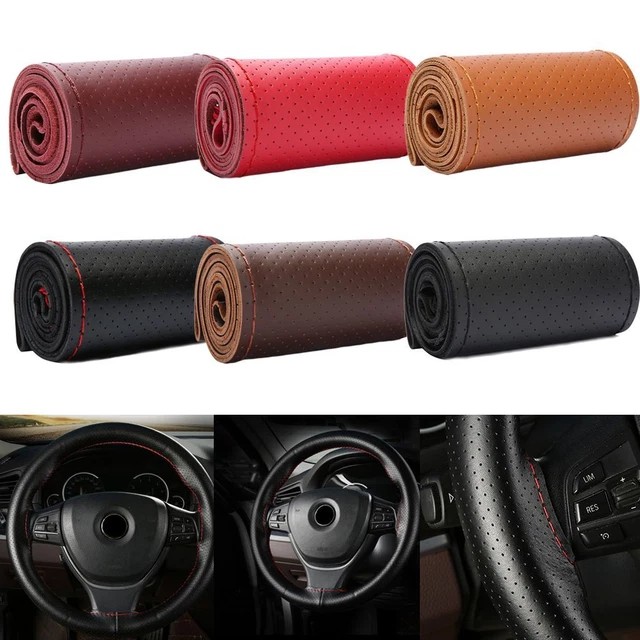 AUTO STEERING WHEEL With Needles Thread Leather Car Steering Wheel ...
