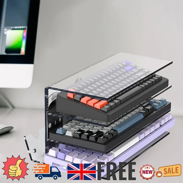 ACRYLIC KEYBOARD MOUSE Desktop Organizer 3-Tier Keyboard Stand Keyboard ...