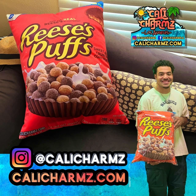 JUMBO REESES PUFFS CEREAL CHIPS CANDY CHEETOS LAYS Decorative Pillow ...