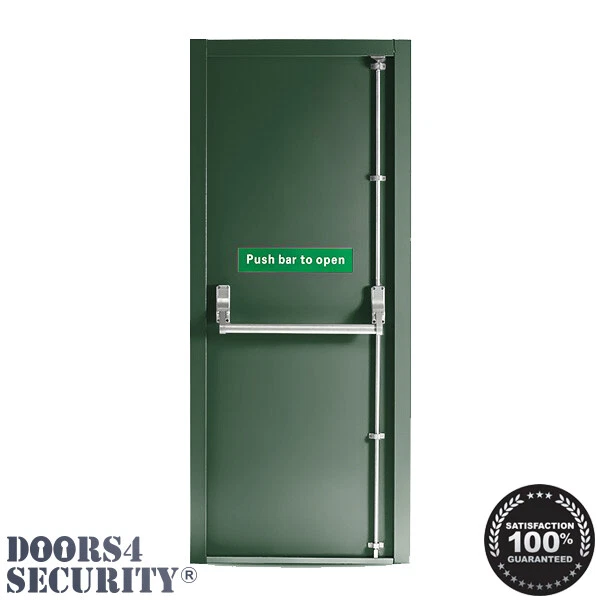 FIRE EXIT DOOR With 2 Point Panic Bar Heavy Duty Juniper Green ...