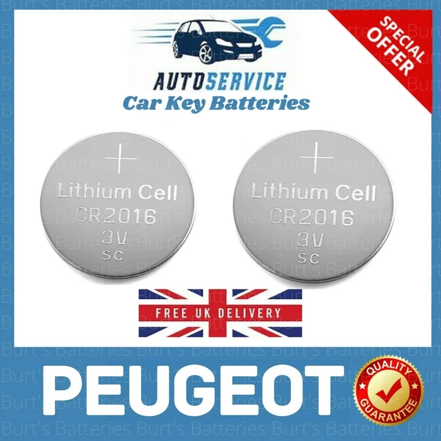 CAR KEY FOB Battery For Peugeot Remote 106 -107- 206- 307- 406- 2x ...