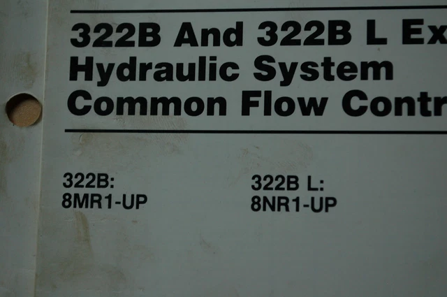 CAT CATERPILLAR 322B Bagger Hydraulik Schema Schlauch Diagramm Handbuch ...
