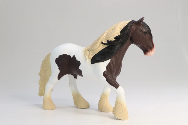 SCHLEICH TINKER STALLION Brown White Horse Realistic Animal Figure 2007 ...