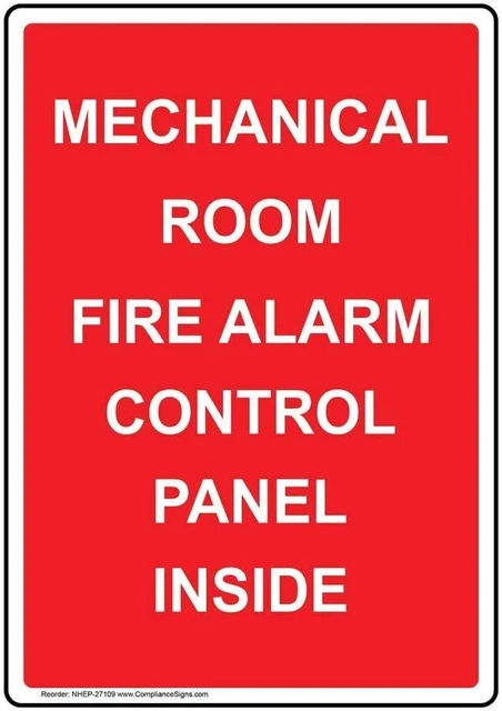 COMPLIANCESIGNS.COM VERTICAL MECHANICAL Room Fire Alarm Control Panel ...