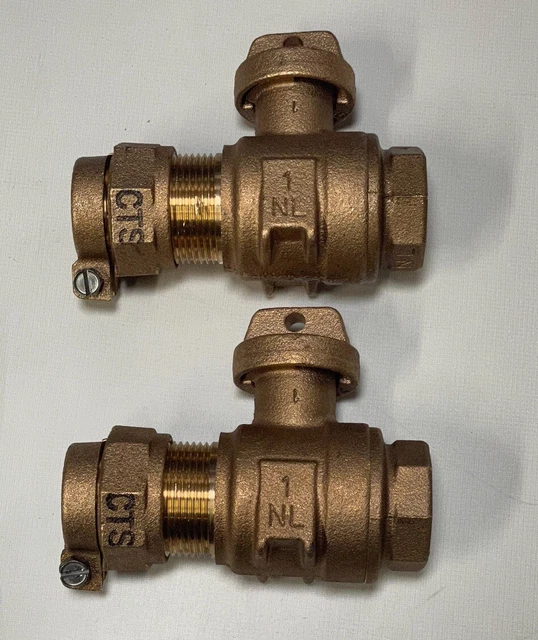FORD METER BRASS Locking Curb Stop 1" QL CTS x FIPT-B61-444-W-Q-NL $135 ...