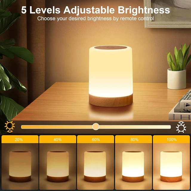 KIDS NIGHT LIGHT for Bedroom,LED Bedside Lamp with Remote Control ...