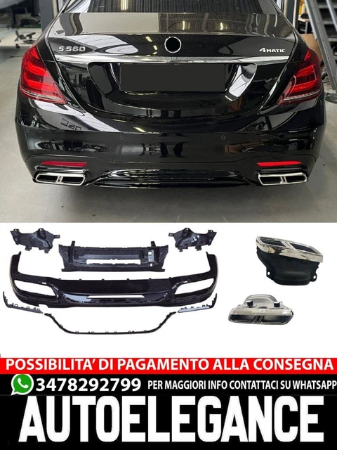 DIFFUSORE + PARAURTI Scarico (CROMATO) S65 AMG OTTICA per Mercedes W222 ...