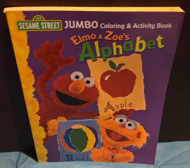 RARE 2005 SESAME street Elmo & Zoe's Alphabet Jumbo coloring activity ...