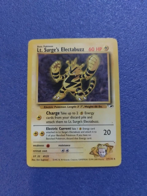 CARTE CARD POKÉMON pokemon Electabuzz Elektek Lt. Surge's 27 132 EUR 24 ...