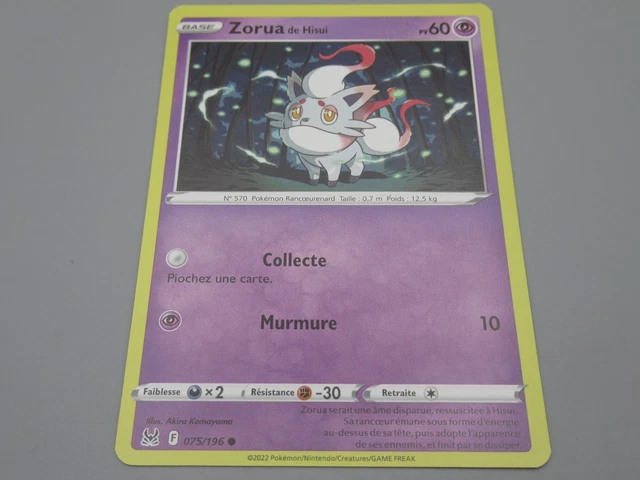 POKEMON ZORUA DE Hisui - Base - 075/196 Rond - 2022 EUR 4,50 - PicClick FR