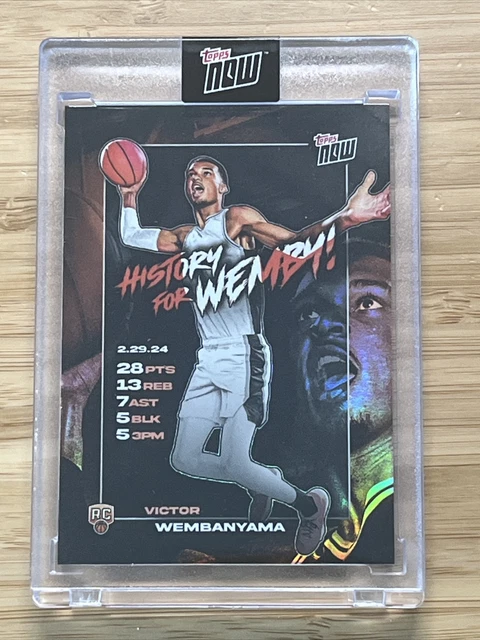 VICTOR WEMBANYAMA 2024 TOPPS NOW Rookie Card VW-3 History For Wemby ...