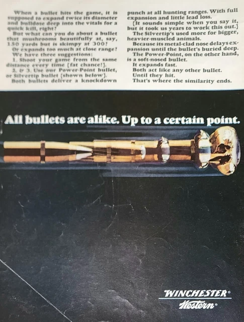 WINCHESTER WESTERN GUN Ammo Magazine Ad Picture Vtg Shooting Bullets ...