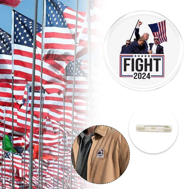 PRO PRESIDENT SHOT Assassination Attempt Pins Buttons 2024 MAGA C7S5 £2 ...