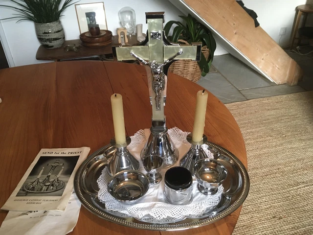 VINTAGE CHRISTIAN/RELIGIOUS LAST Rites Set~Sick Call Set~Travelling ...