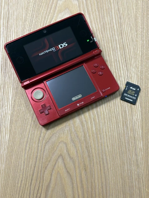 NINTENDO 3DS RED Console Great Condition With 4GB SD Card Japan Tested ...