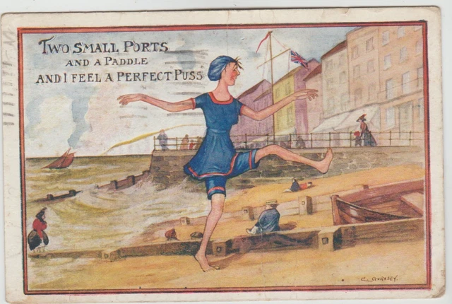 TWO SMALL PORTS And A Paddle Guensey Series Posted 1920 Humerous ...