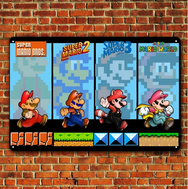 SUPER MARIO BROS Video Game Metal Poster -Collectable Nintendo Tin Sign ...