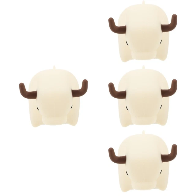 4 SETS OF Cartoon Silicone Cow Night Lamp Cow Night Light for Kids ...