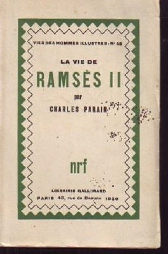 LA VIE DE Ramses Ii Par Charles Parain EUR 3,95 - PicClick FR