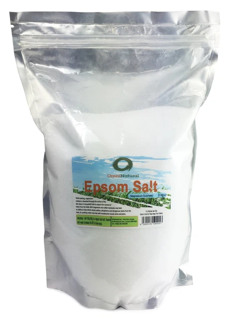OMNINATURAL EPSOM SALT - 3 kg (Magnesium Sulphate) £8.65 - PicClick UK