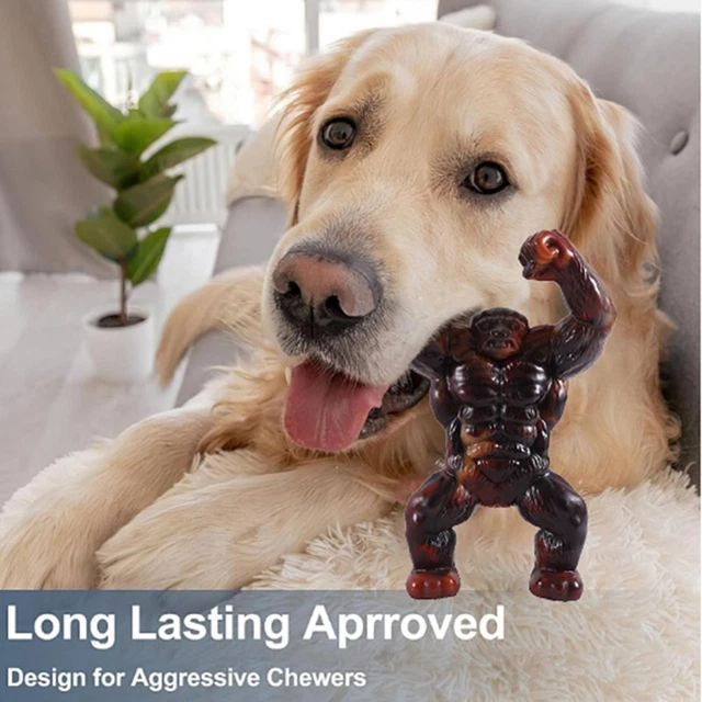 INDESTRUCTIBLE DOG TOYS for Aggressive Chewers, Beef Flavor, Nylon1604 ...