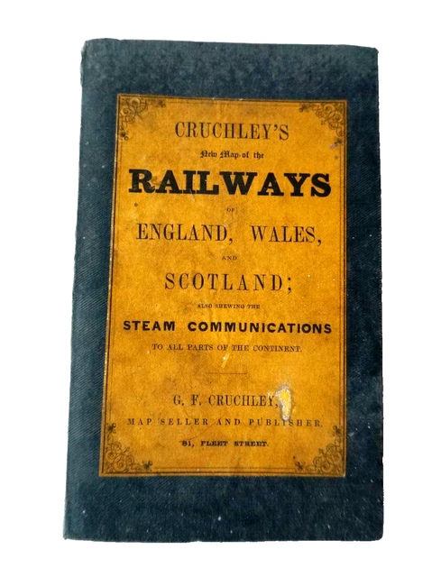 MAP OF RAILWAYS of England Wales Scotland ans Steam Communications XIX ...