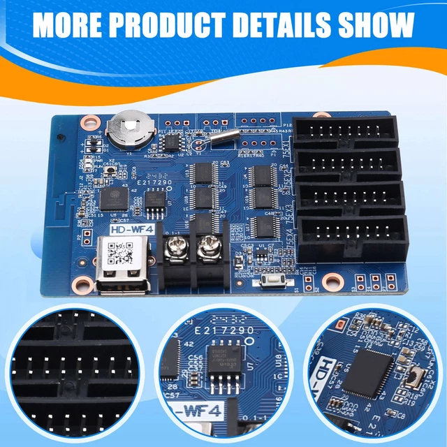 -WF4 RGB SEVEN Color Small LED Display WIFI Control Card Module ...