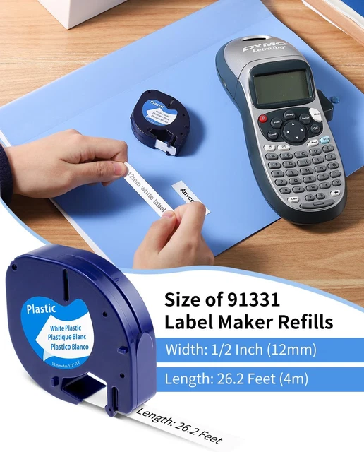 5 PACK Compatible with Dymo Letratag Refills Label Maker Refills 12Mm X ...