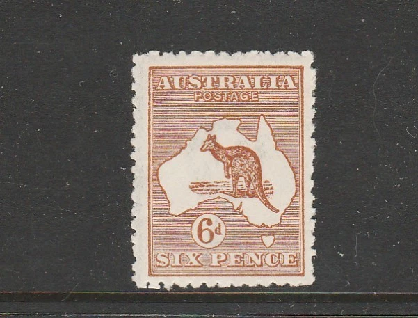 1923 THIRD WATERMARK 6d CHESTNUT KANGAROO SG 73 "MINT HINGED" BARGAIN ...