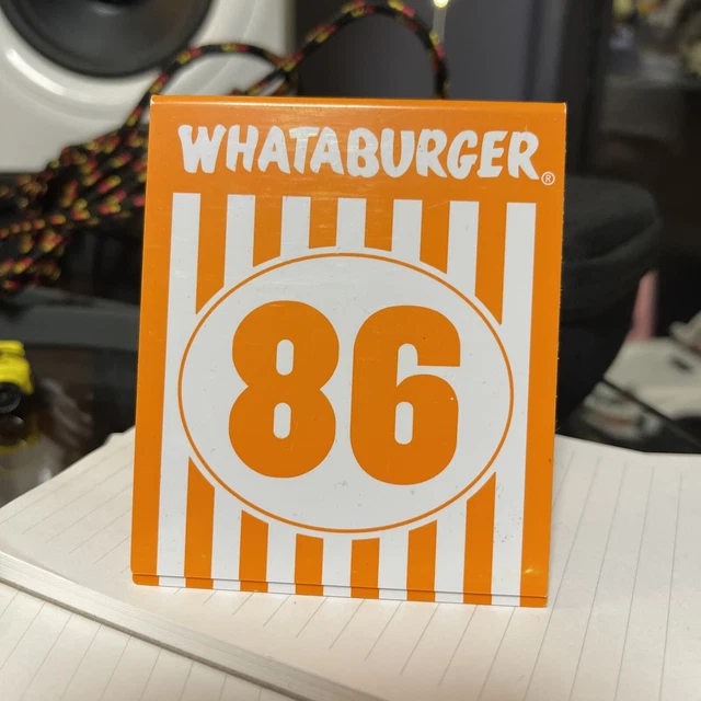 WHATABURGER TABLE TENT Number Eighty-Six # 86 $20.00 - PicClick