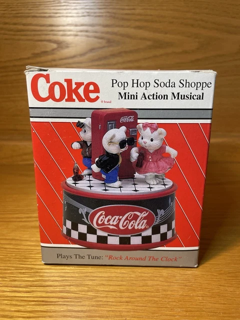 COCA COLA COKE Pop Hop Soda Rock Around the Clock Mini Action Music Box ...