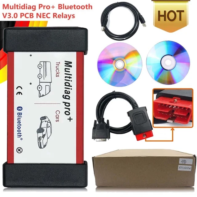 OBD BLUETOOTH DIAGNOSEGERÄT PKW LKW Software Scanner Multidiag Pro+ ...